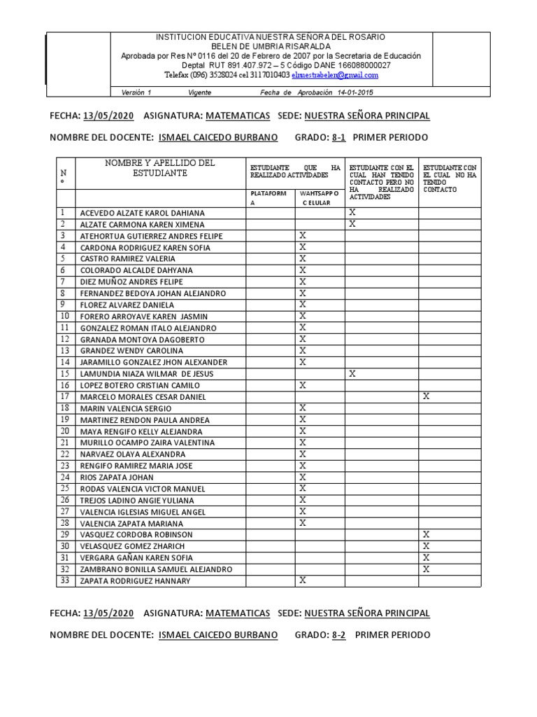 Reporte Informe de Estudiantes | PDF | Colombia | Entretenimiento (general)