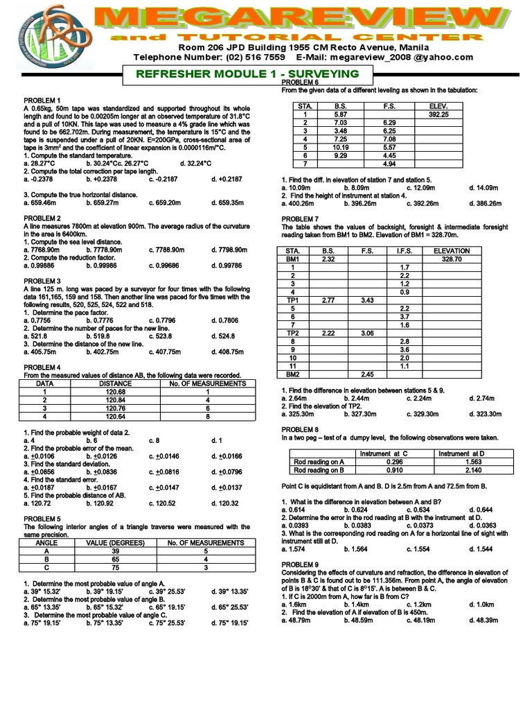 10 5 13 Surveying Refresher Module 1 | PDF | Angle | Surveying