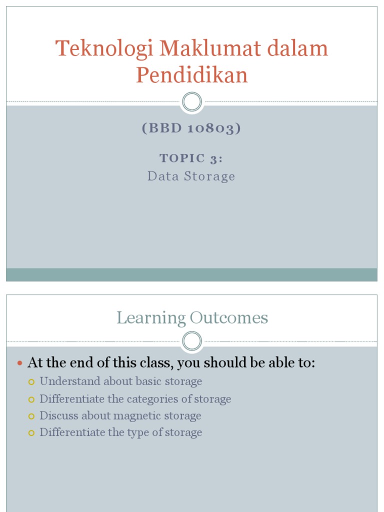 Teknologi Maklumat Dalam Pendidikan: Data Storage | PDF | Flash Memory | Computer Data Storage
