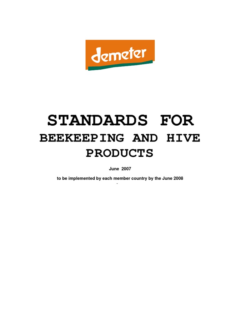 Demeter International Bee Standards | Download Free PDF | Beehive ...