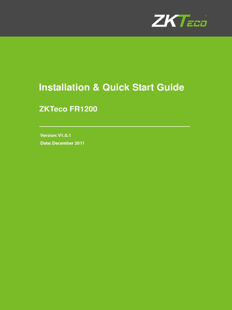 ZKTECO+FR1200+User+Manual+V1 0 1 | PDF | Computing | Computer Architecture