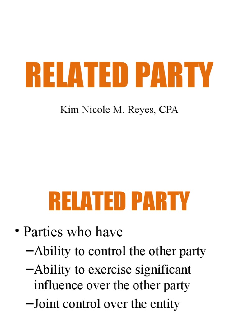 Related Party: Kim Nicole M. Reyes, CPA | PDF | Financial Transaction ...