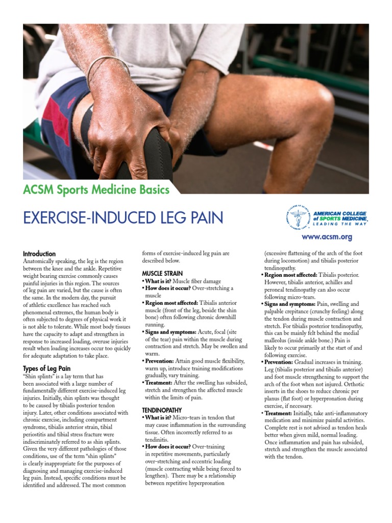 Exercise-Induced Leg Pain: Acsm Sports Medicine Basics | PDF ...