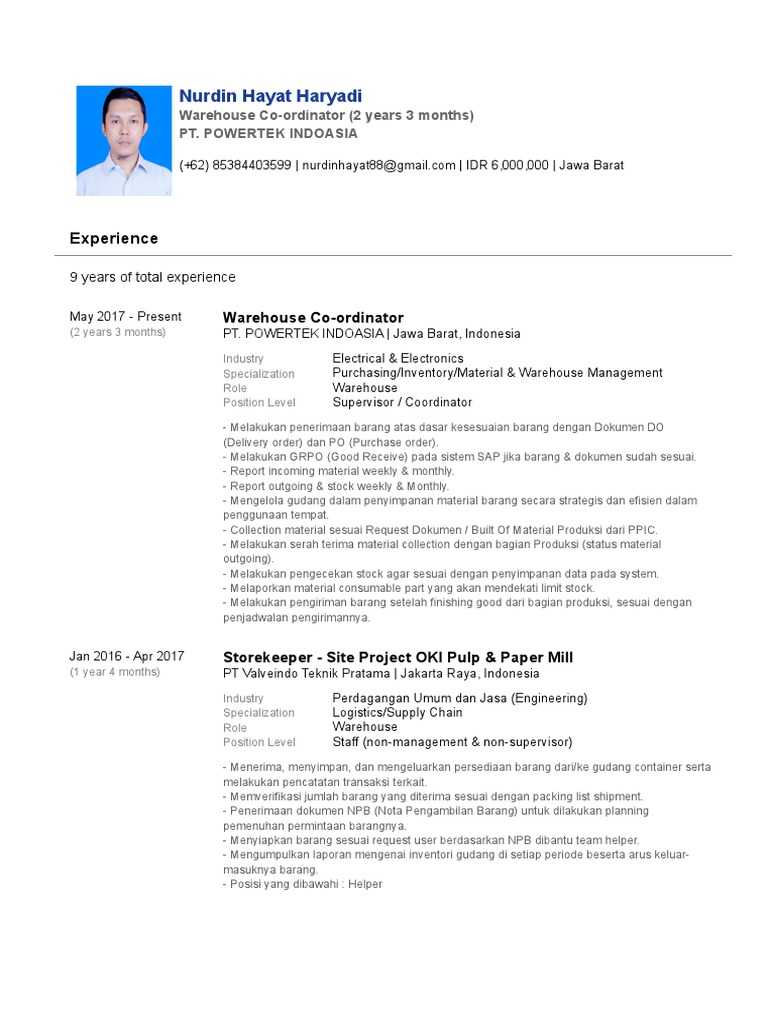 CV Nurdin Hayat Haryadi | PDF