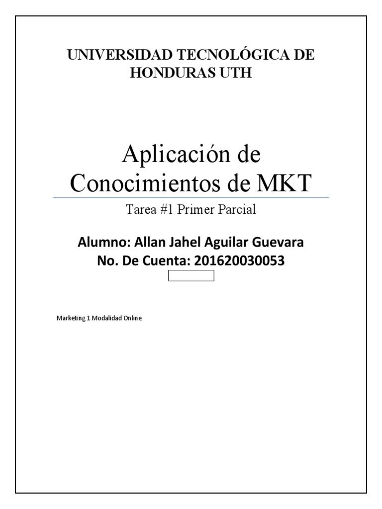 Universidad TECNOLOGICA de Honduras Uth | PDF | Los consumidores | Marketing