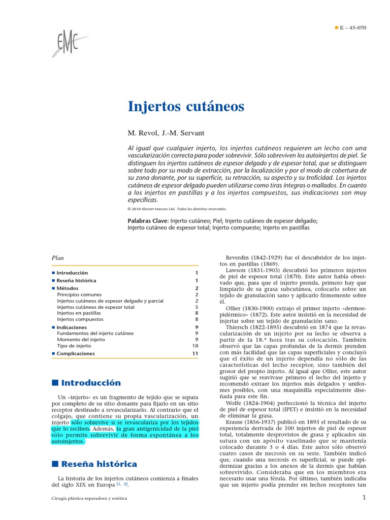 Injertos Cutáneos | PDF | Piel | Las bacterias