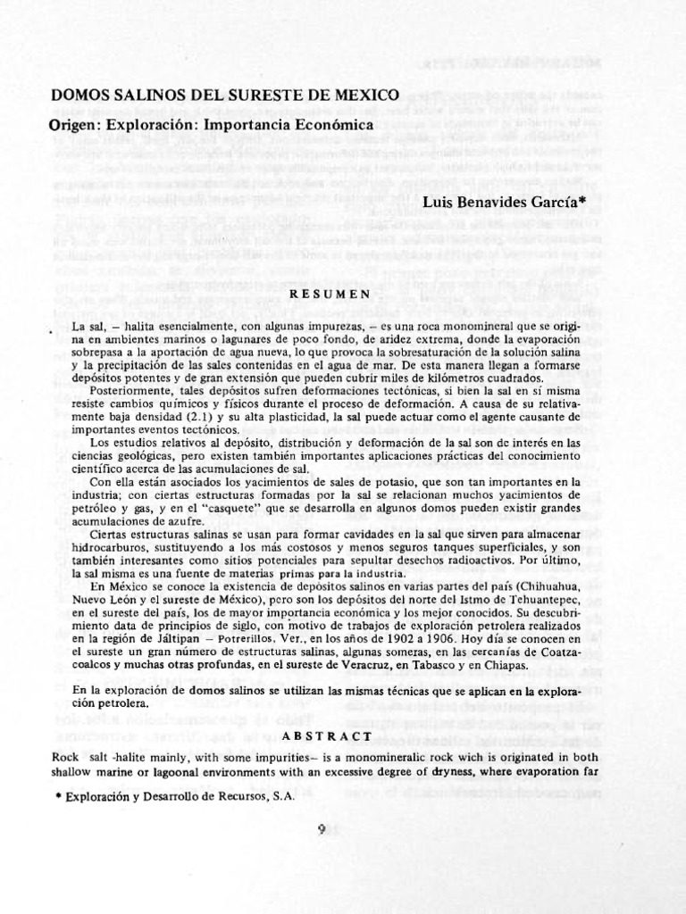 DOMOS SALINOS DEL SURESTE DE MEXICO Orig PDF | PDF | sal | Roca (geología)
