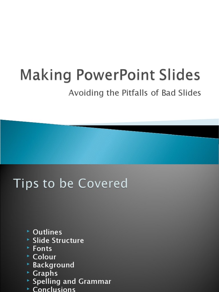 Avoiding The Pitfalls of Bad Slides | PDF | Blue | Communication