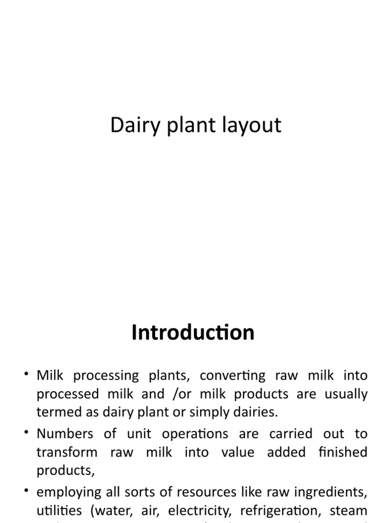 Dairy Plant Layout | PDF | Dairy | Milk