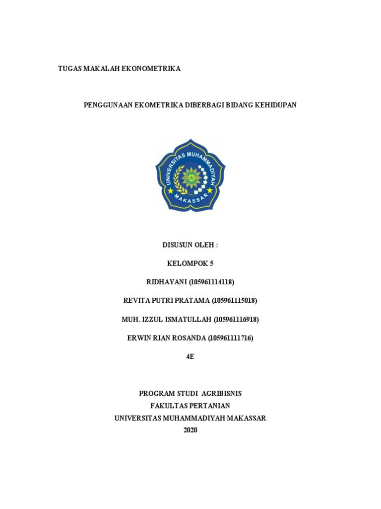Tugas Makalah Ekonometrika KLP 5 | PDF