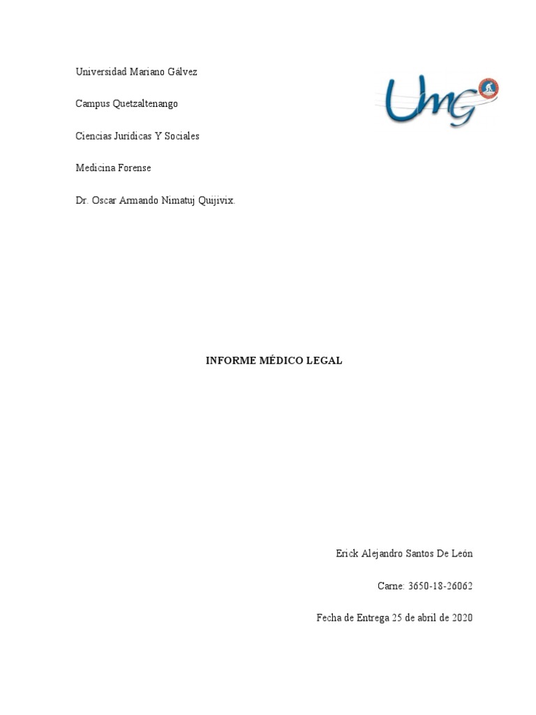Informe Médico Legal: Estructura y Función | PDF | Testigo experto ...