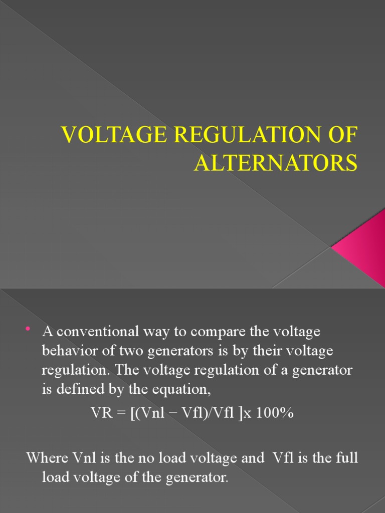 Voltage Regulation of Alternators | PDF | Science & Mathematics | Technology & Engineering