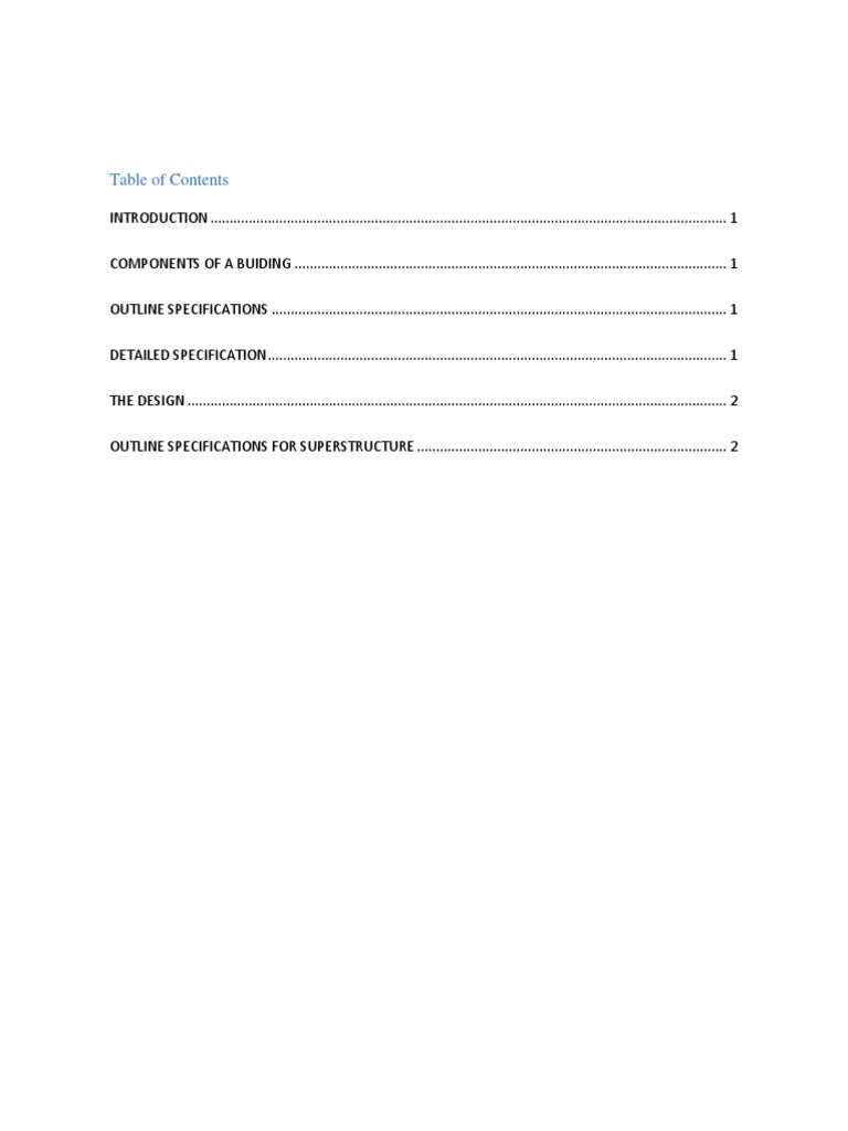 Outline Specs | PDF | Specification (Technical Standard) | Wall
