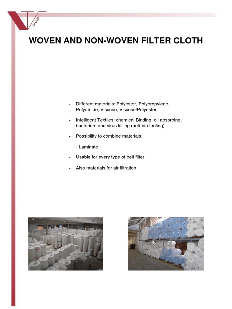 Woven and Non-Woven Filter Cloth | PDF