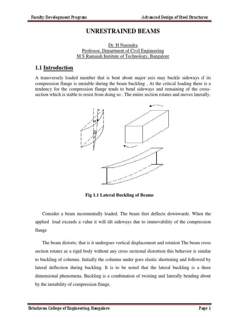 Module 1 UNRESTRAINED BEAMS | PDF | Buckling | Beam (Structure)