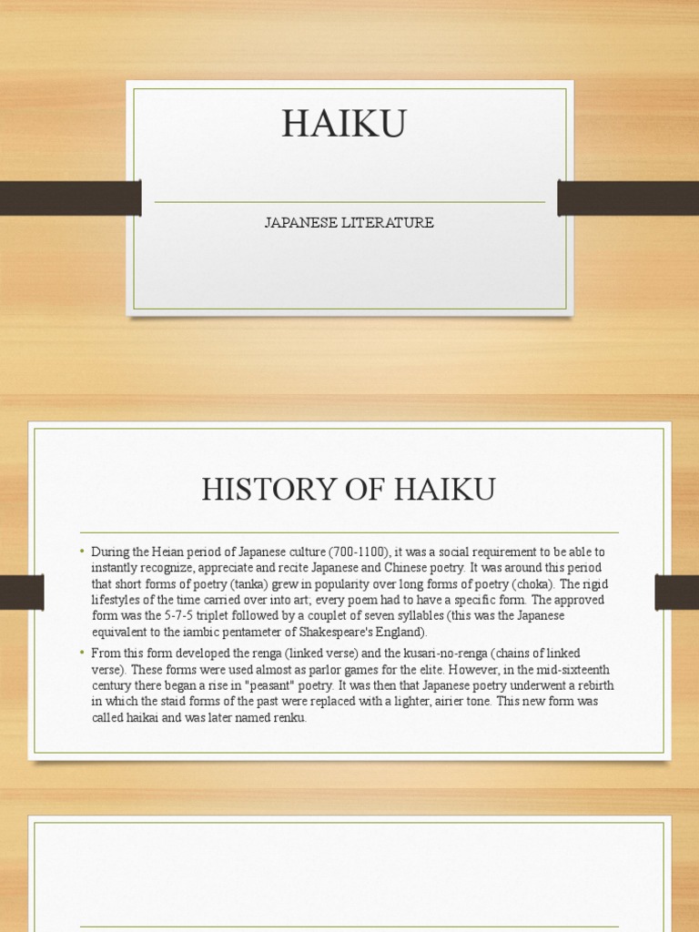 Haiku: Japanese Literature | PDF | Haiku | Poetry