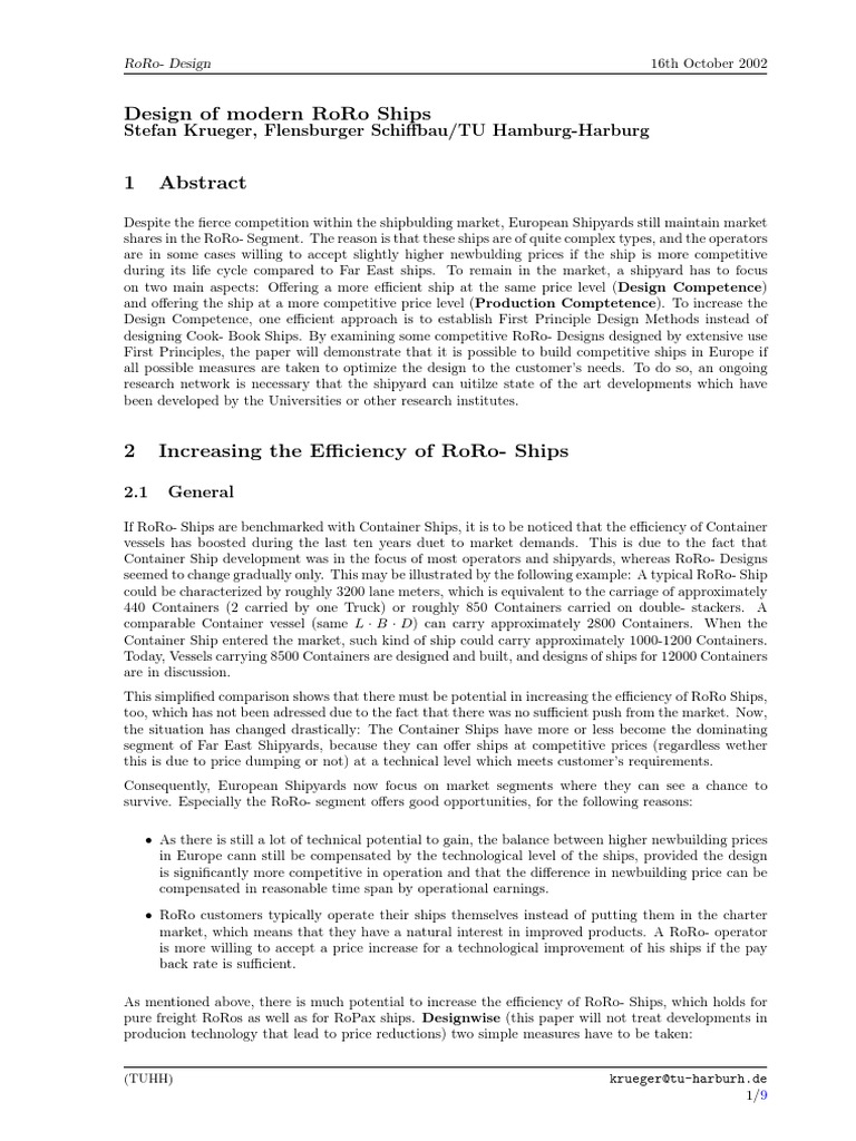 Modern RoRo Design PDF | PDF | Ships | Propeller