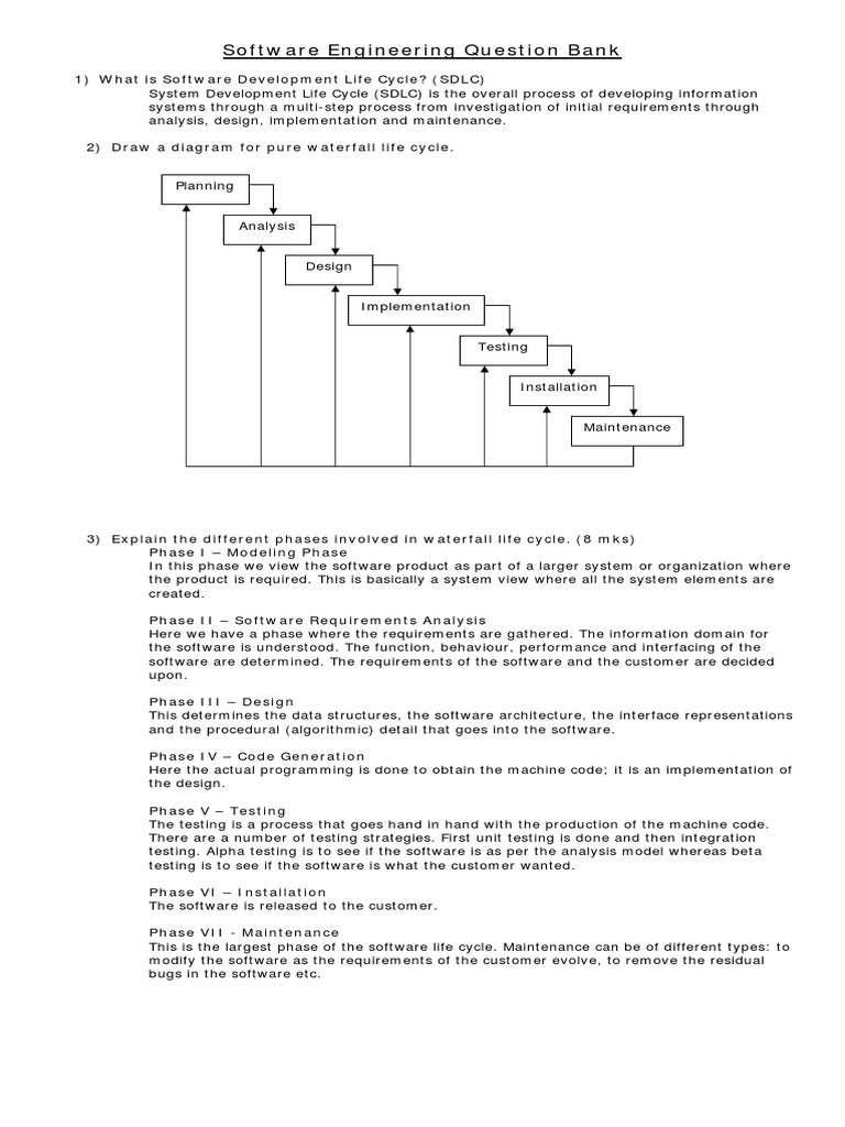 CS2301 SOFTWARE ENGINEERING - Important Questions With Answers PDF ...