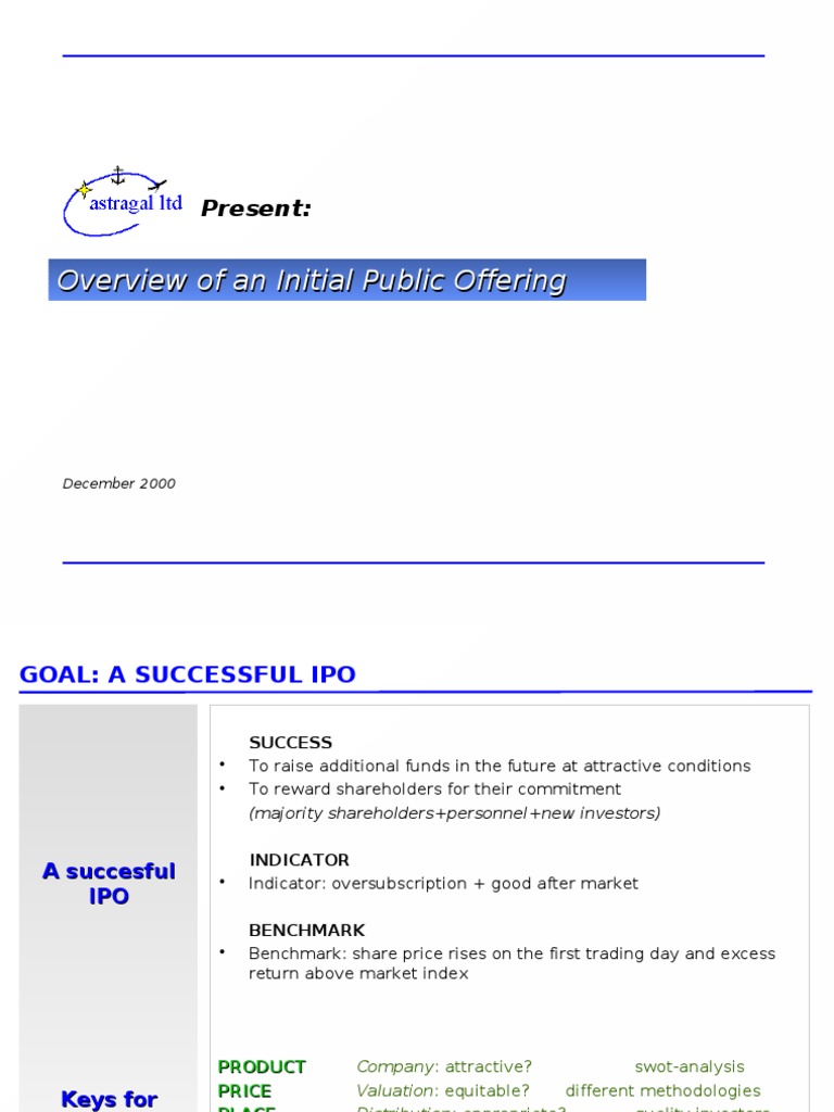 IPO Success: Key Strategies and Criteria | PDF | Initial Public ...
