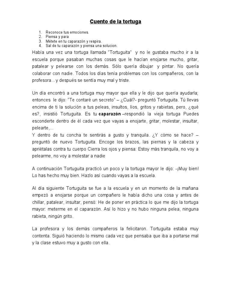 Cuento de La Tortuga | PDF | Tortuga | Naturaleza