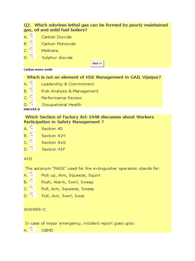 Fire Safety Quiz | PDF | Fires | Smoke