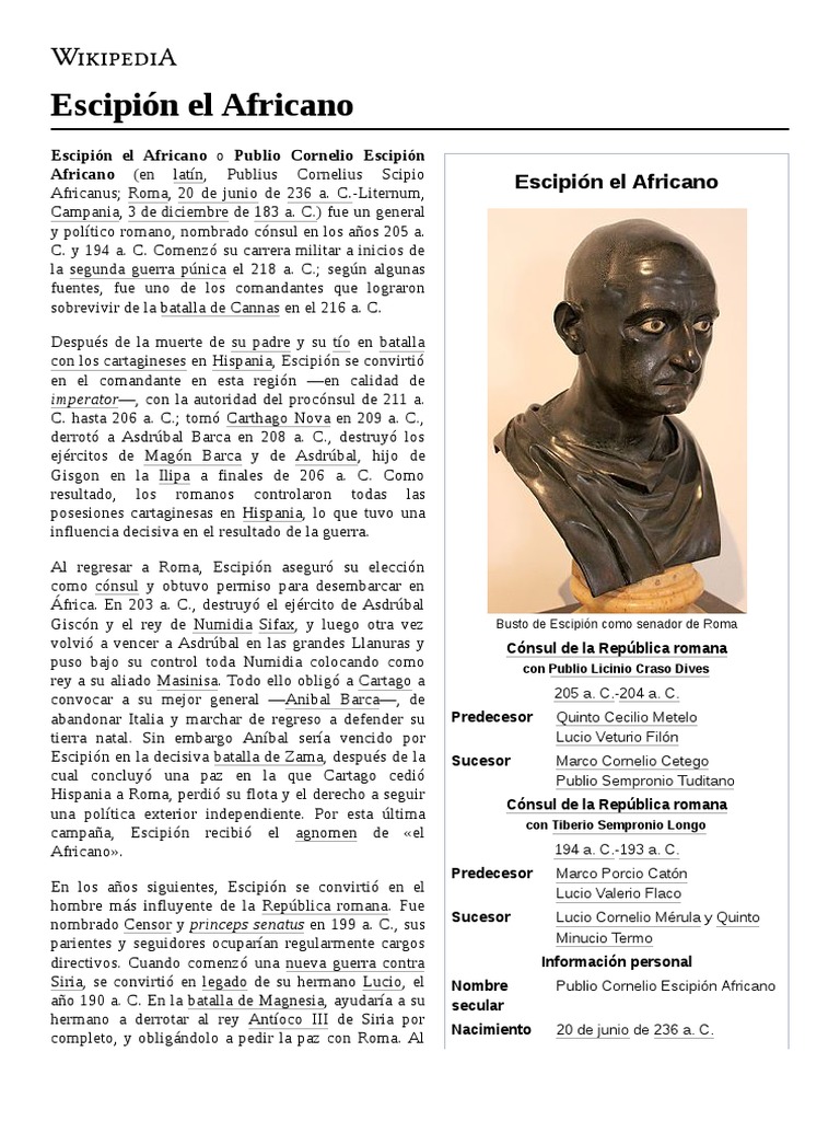 Escipión El Africano. | PDF | Scipio Africanus | Hannibal