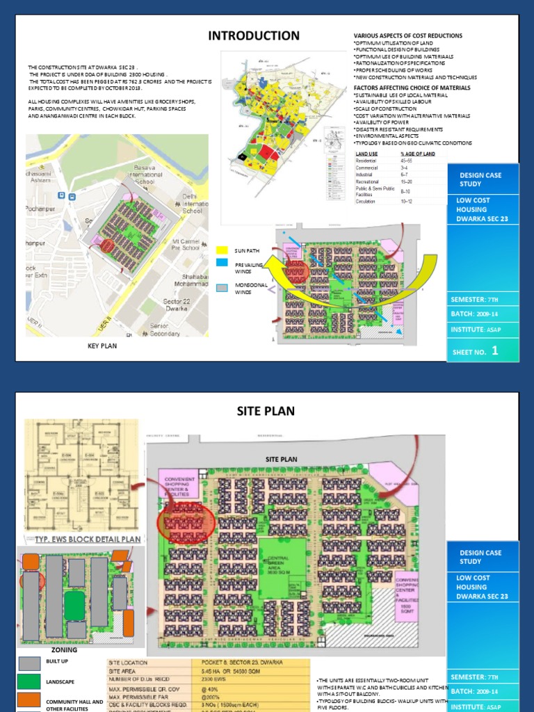 Key Plan: Design Case Study Low Cost Housing Dwarka Sec 23 | PDF ...