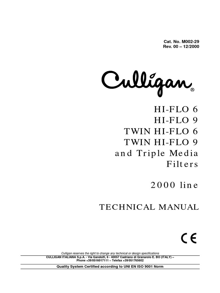 Hi-Flo 6 Hi-Flo 9 Twin Hi-Flo 6 Twin Hi-Flo 9 and Triple Media Filters ...