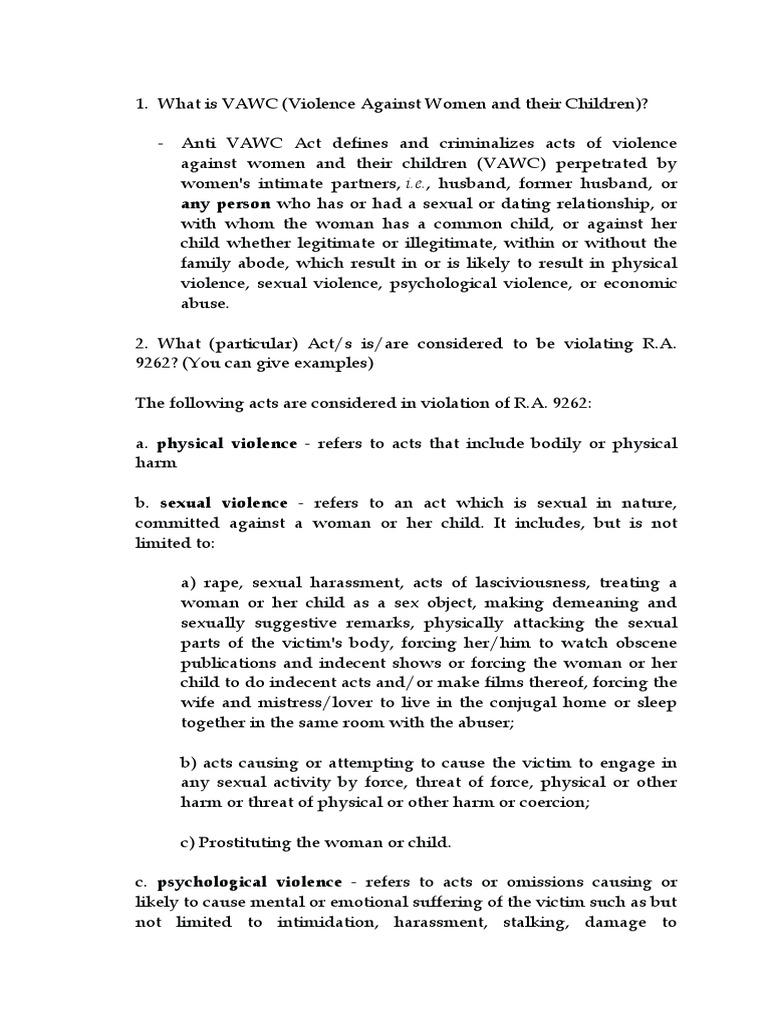 What Is VAWC (Violence Against Women and Their Children) ? | Download ...