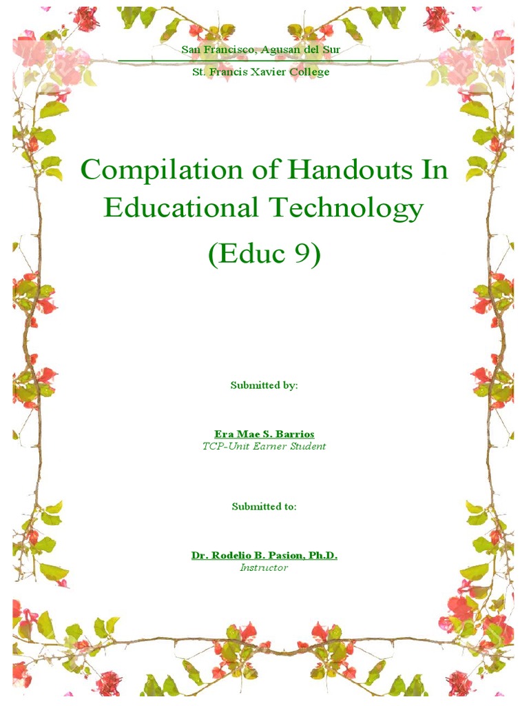 Compilation of Handouts in Educational Technology | PDF