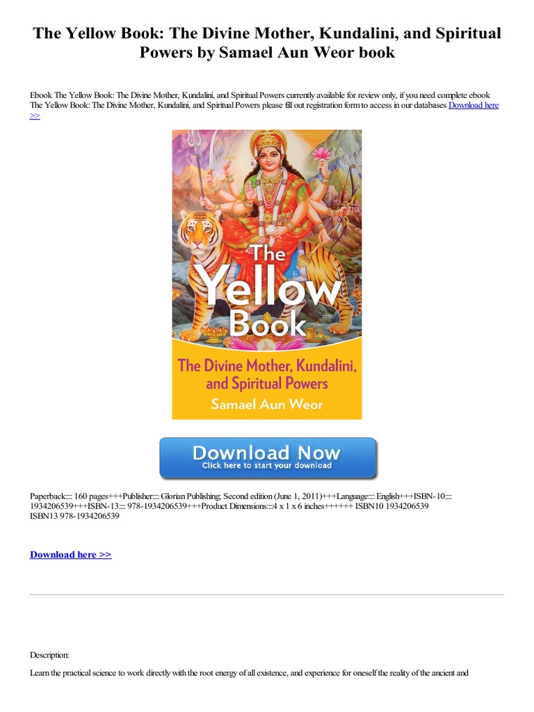 The Yellow Book The Divine Mother Kundalini and Spiritual Powers 0 PDF ...