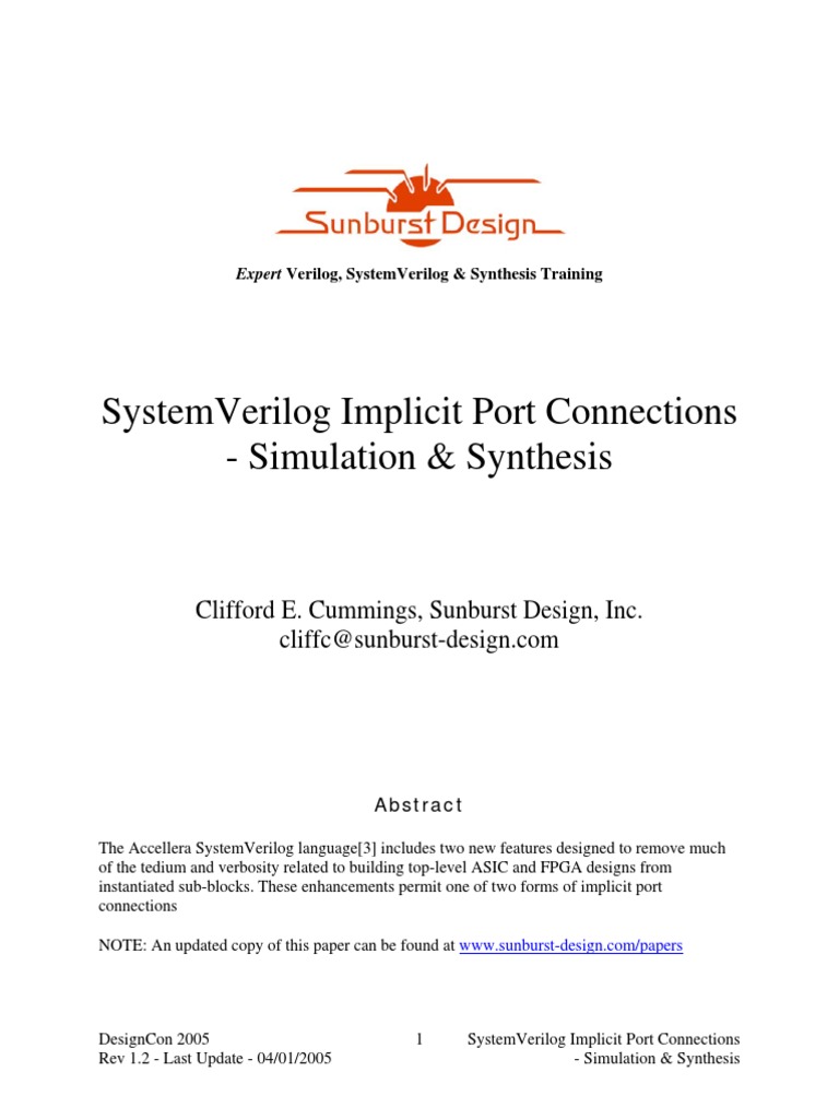 Systemverilog Implicit Port Connections - Simulation & Synthesis | PDF