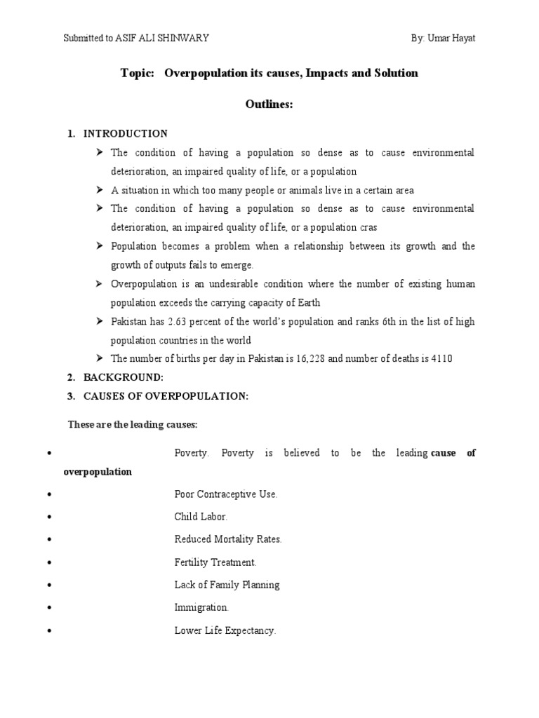 Overpopulation ITS CAUSES AND EFFECTS | PDF | Human Overpopulation ...