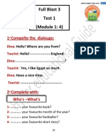 Test: Module 4: Full Blast 3 - Grammar Tests - Module 4 | PDF