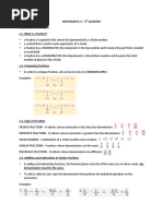 Standard 6 Maths Notes | PDF | Cartesian Coordinate System | Shape