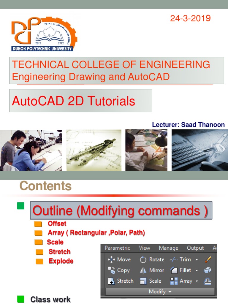 Autocad 2D Tutorials: Technical College of Engineering Engineering ...