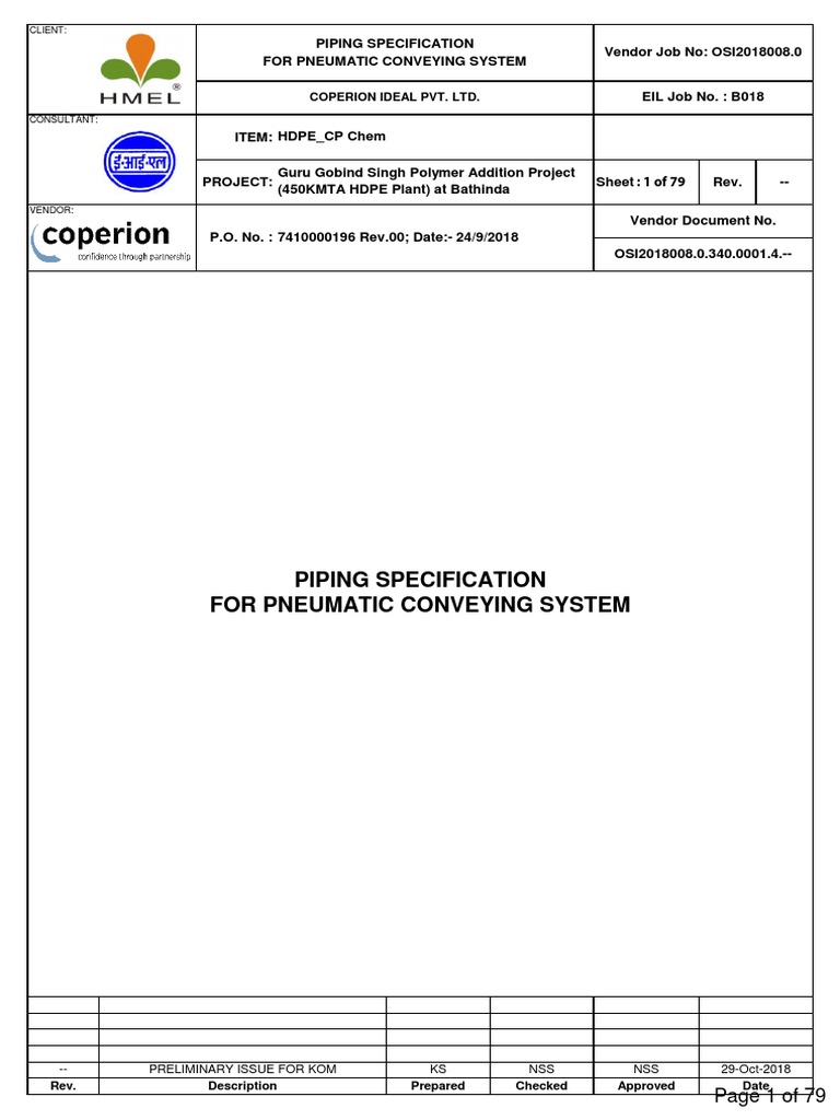 Coperion Pipe Spec | PDF