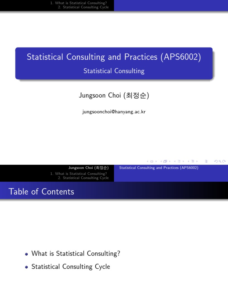 Statistical Consulting and Practices (APS6002) | PDF | Consultant ...