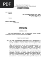 SAMPLE Position Paper Forcible-Entry | PDF | Damages | Indemnity