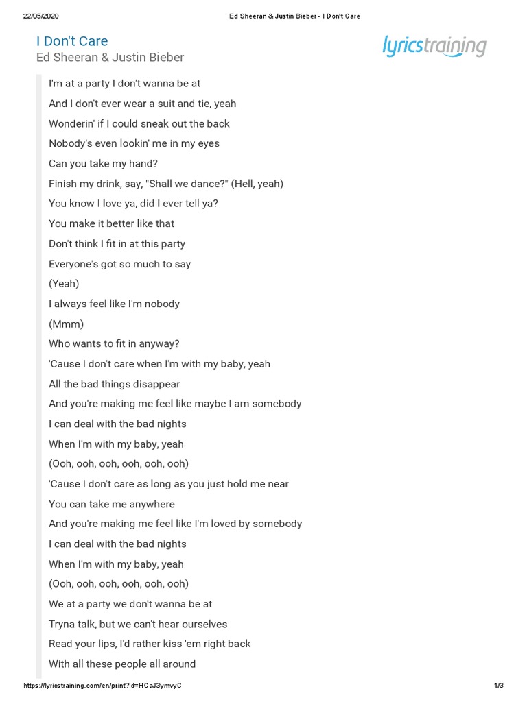 Songtext Justin Bieber Ed Sheeran