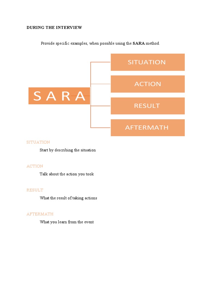 Situation: Provide Specific Examples, When Possible Using The SARA ...