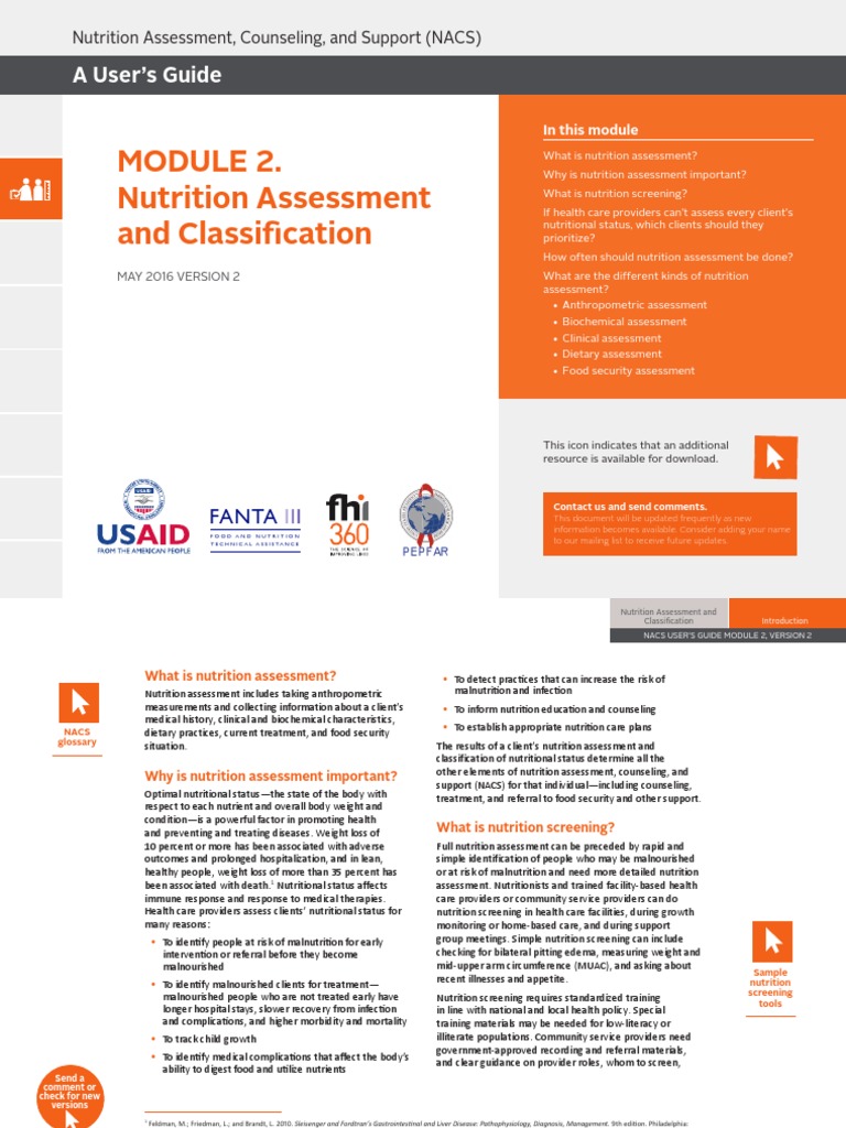 NACS: Nutrition Assessment Guide | PDF | Body Mass Index | Malnutrition