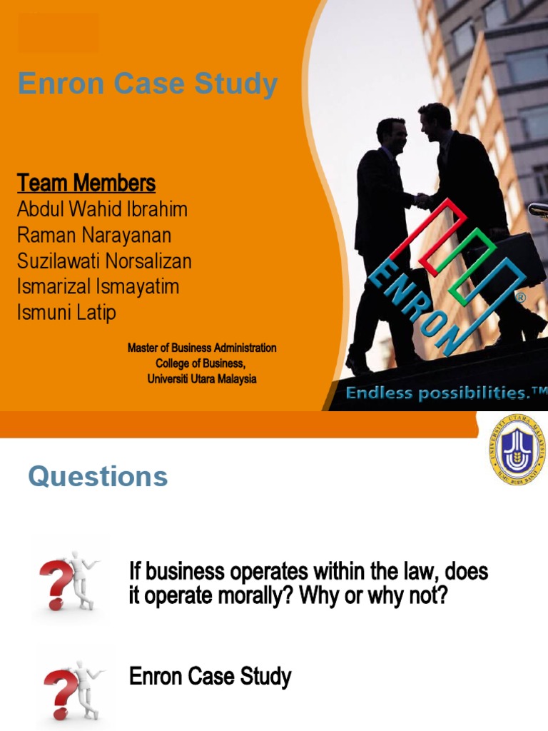 Enron Case Study: Team Members | PDF | Enron | Economies