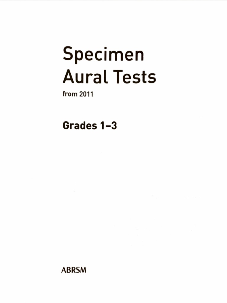 Aural Tests Grade 1-3 ABRSM PDF | PDF