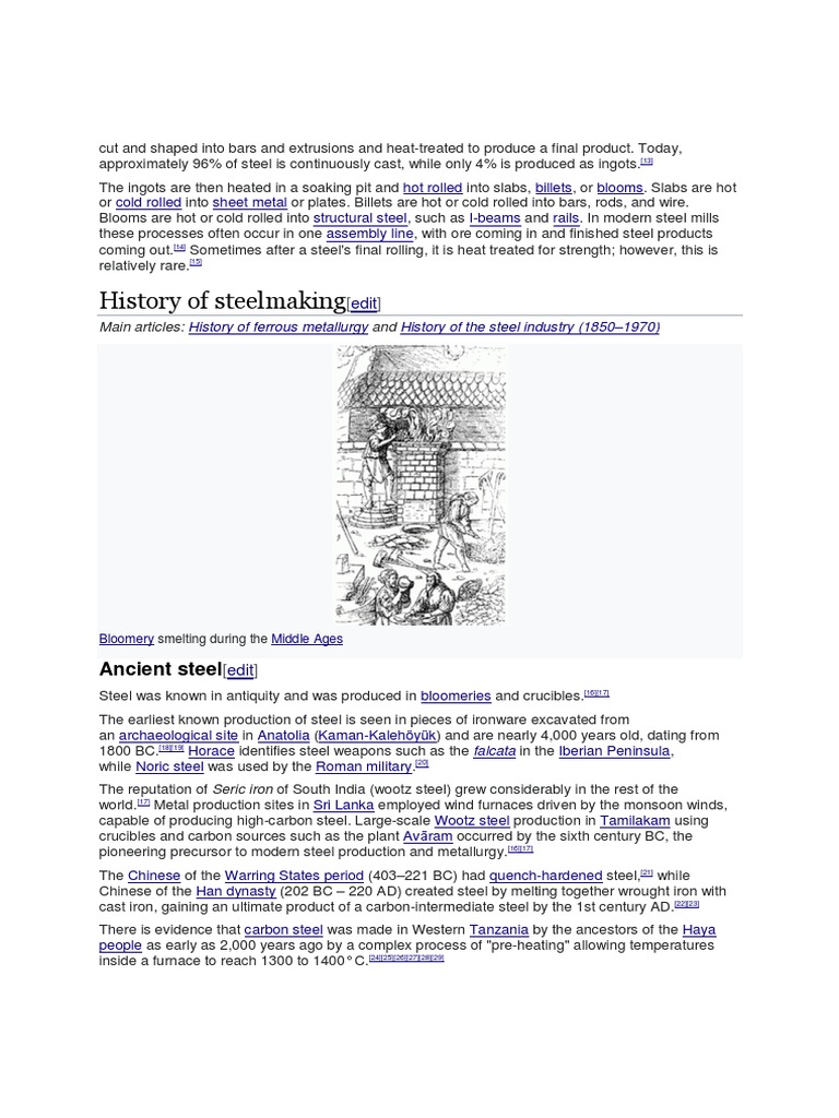 History of Steelmaking: Ancient Steel | PDF