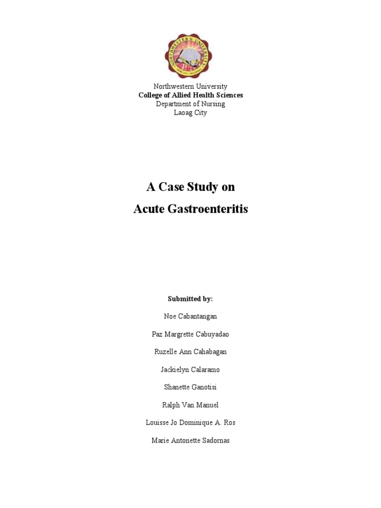 Case (Acute Gastroenteritis) Group 4 | PDF | Stomach | White Blood Cell