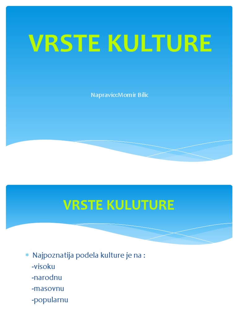Vrste Kulture | PDF