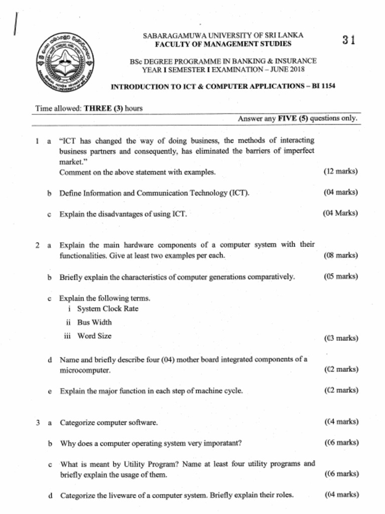 Introduction To Ict & Computer Applications | PDF