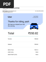 Uber Bill | PDF | Invoice | Payments