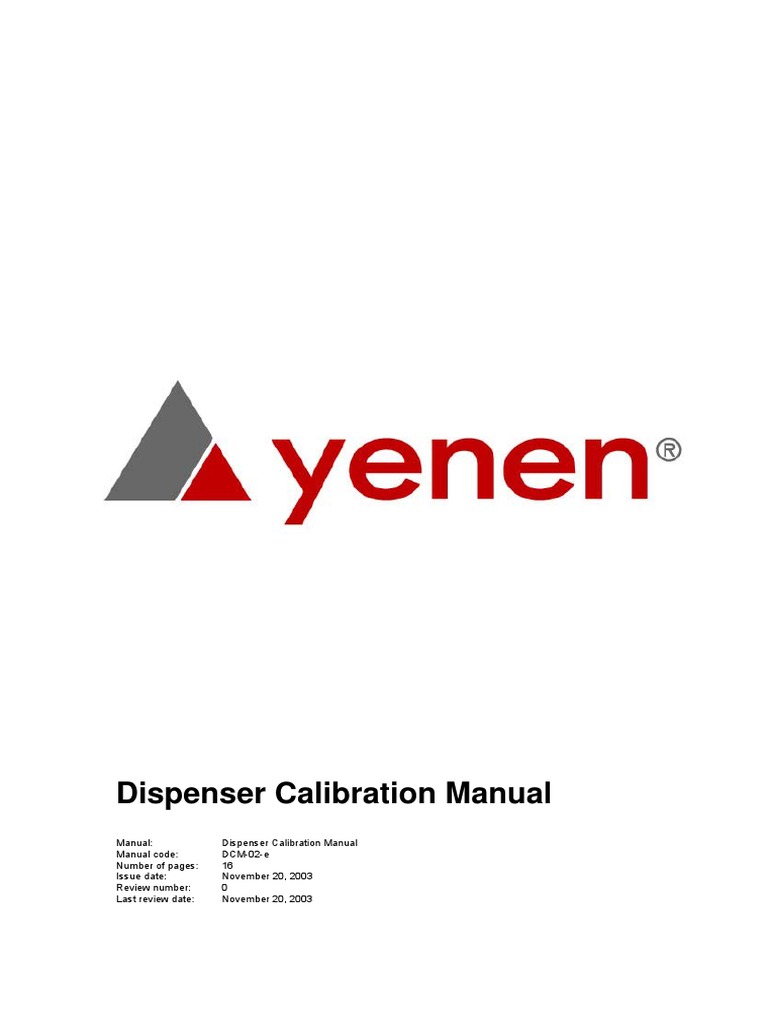 Dispenser Calibration Manual DCM-02-e | PDF | Calibration | Flow ...